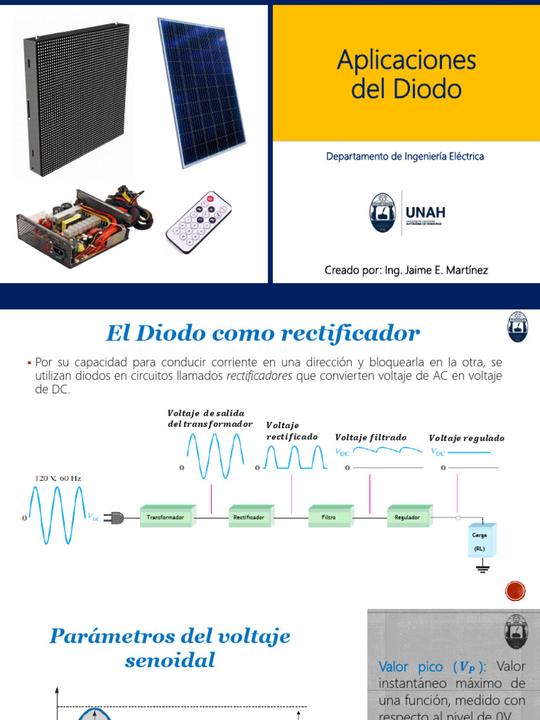Aplicaciones Del Diodo | Descargar gratis PDF | Rectificador | Cantidades fisicas