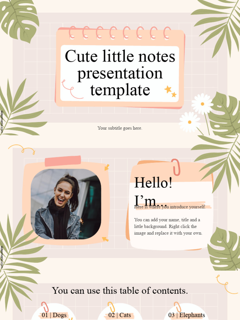 Cute Little Notes SlidesMania | PDF | Language Arts & Discipline | Home ...