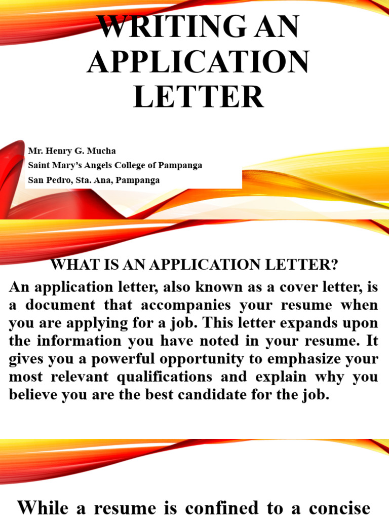 Writing An Application Letter | PDF | Résumé