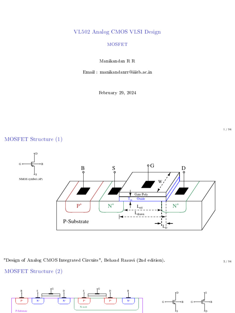 CMOS VLSI Design for Engineers | PDF | Mosfet | Cmos