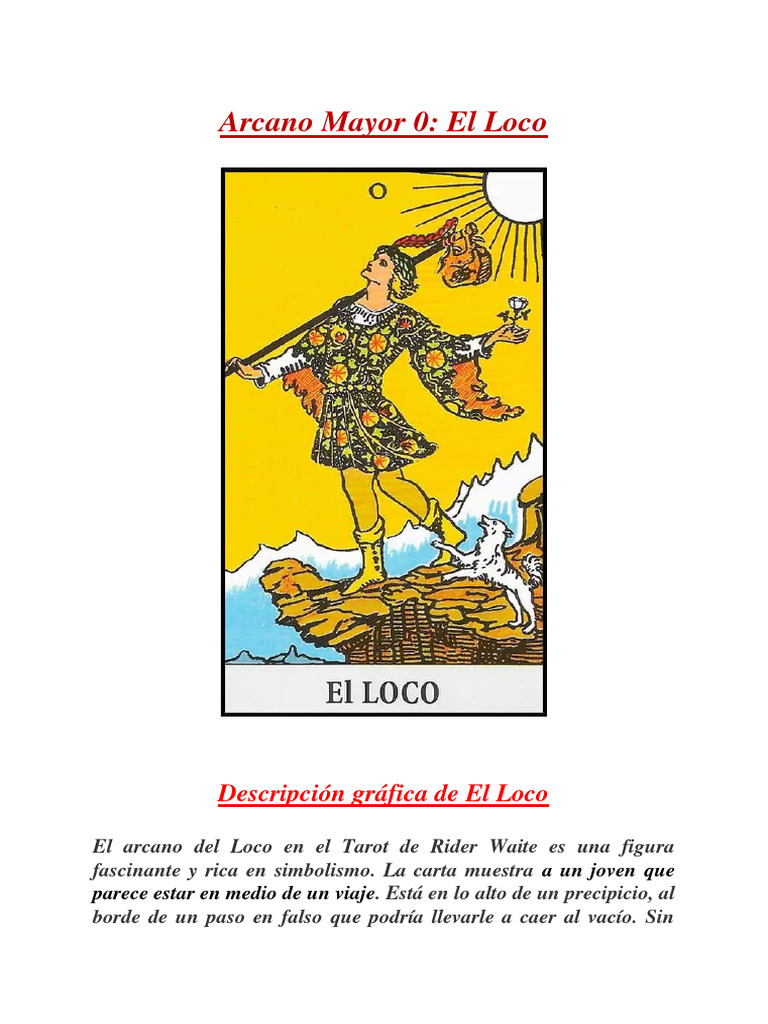 Significado del Arcano El Loco en Tarot | PDF | Amor