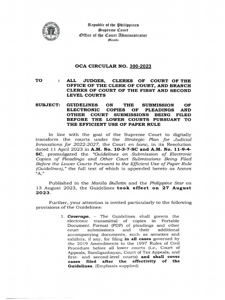 E-Filing Guidelines for Lower Courts | PDF | Law