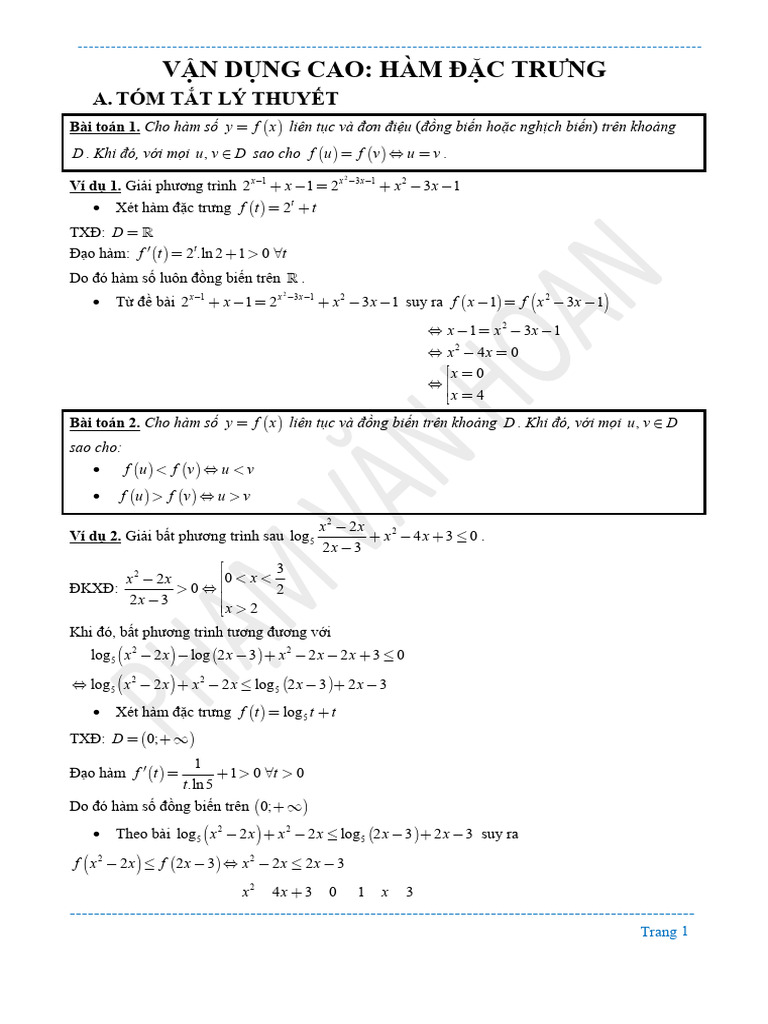 Van Dung Cao Ham Dac Trung | PDF