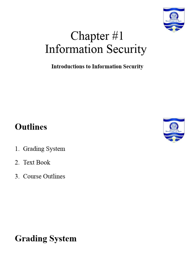 Information Security Chapter 1 | PDF | Software Development Process | Information Security
