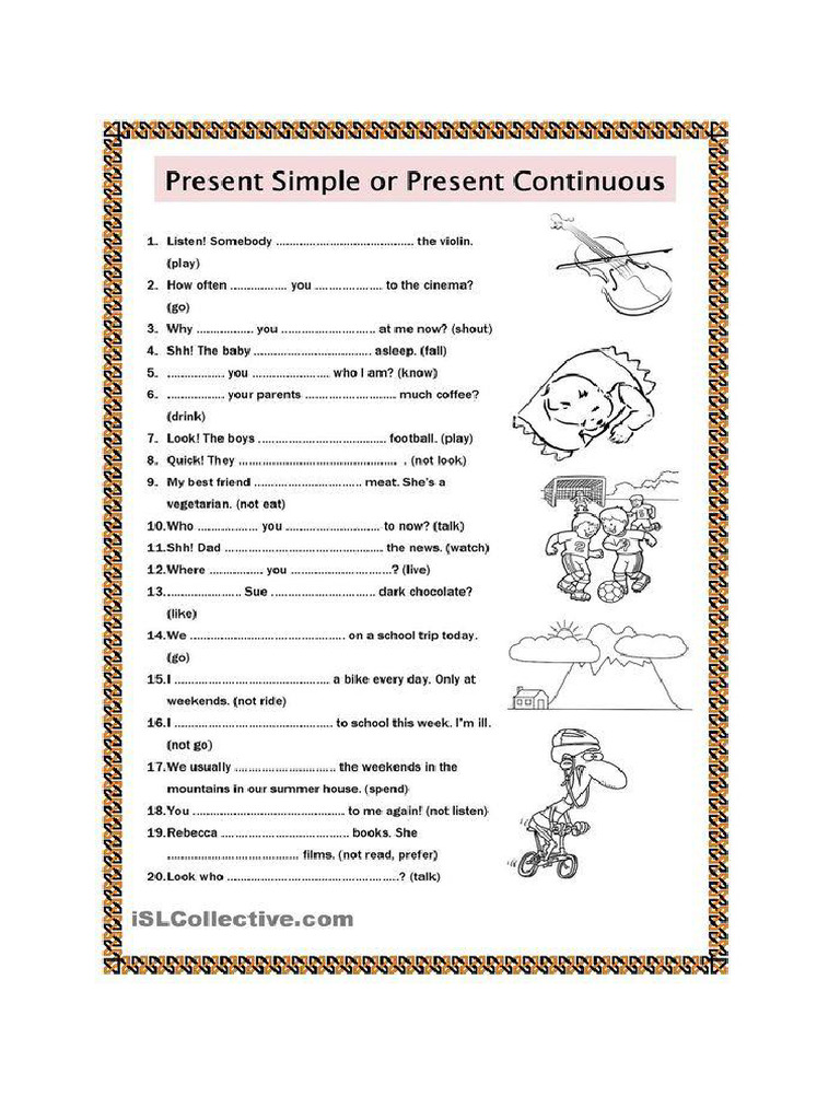 Exercise Present Continuous Tense | PDF