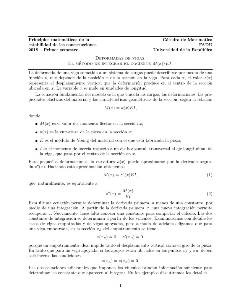 Deformada de Viga Empotrada 180613 OG | PDF | Viga (Estructura) | Ingeniería mecánica