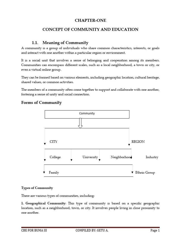Community Based Education and Iv Handout CH-1-4 All | PDF | Community ...