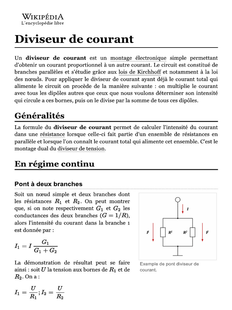 Diviseur de Courant | PDF