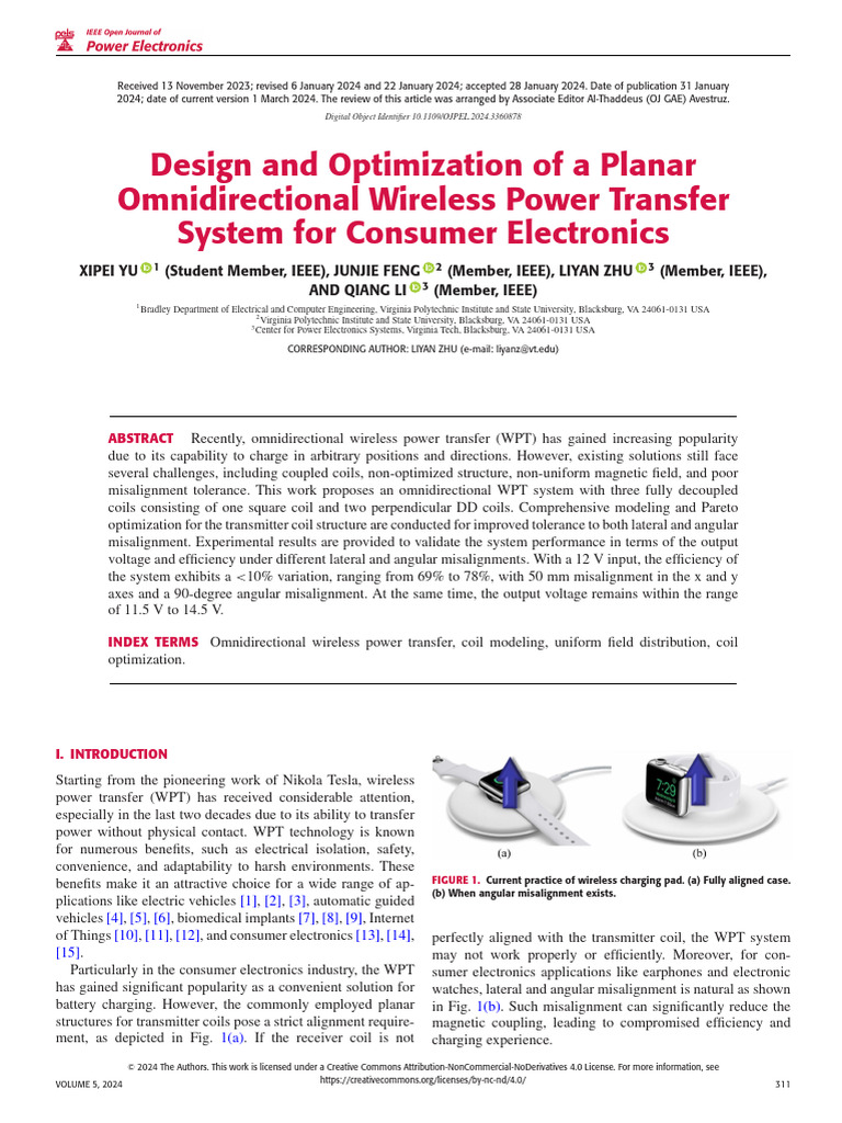 Design And Optimization Of A Planar Omnidirectional Wireless Power Transfer System For Consumer