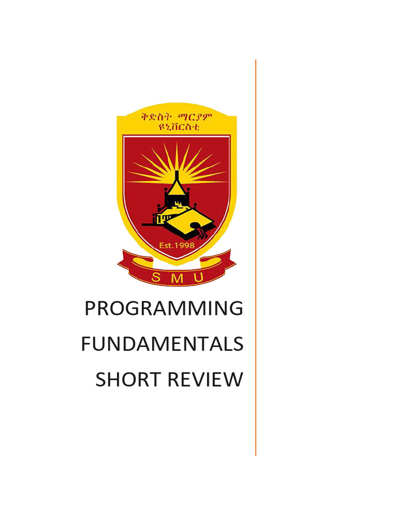 Programming Fundamentals Short Review | PDF | Pointer (Computer ... Programming Fundamentals Short Review | PDF | Pointer (Computer ...