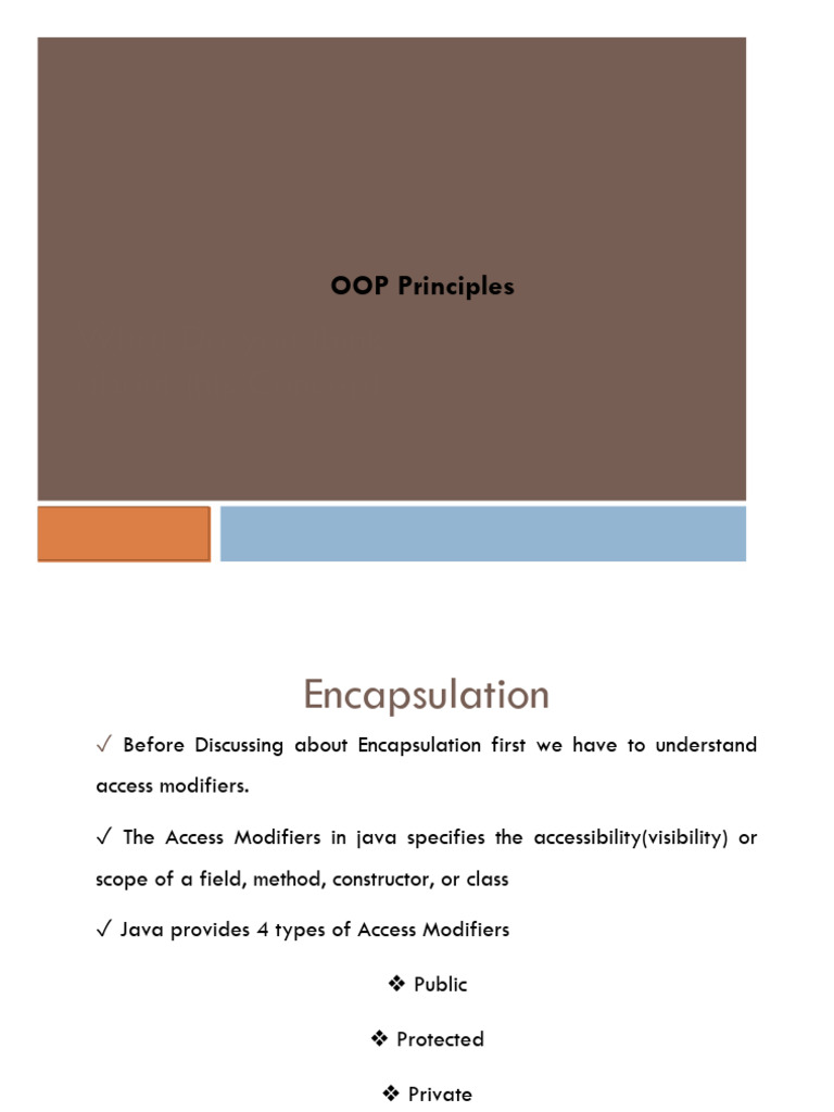 OOP Principles (Encapsulation and Inheritance) | PDF | Class (Computer Programming) | Method ...