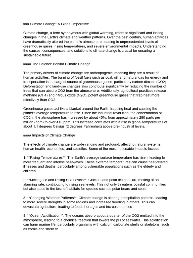Climate Change Pdf Climate Change Greenhouse Gas