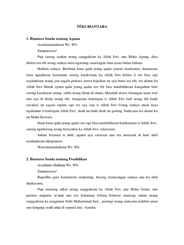 Pilihan Teks Biantara (Bulan Bahasa) | PDF