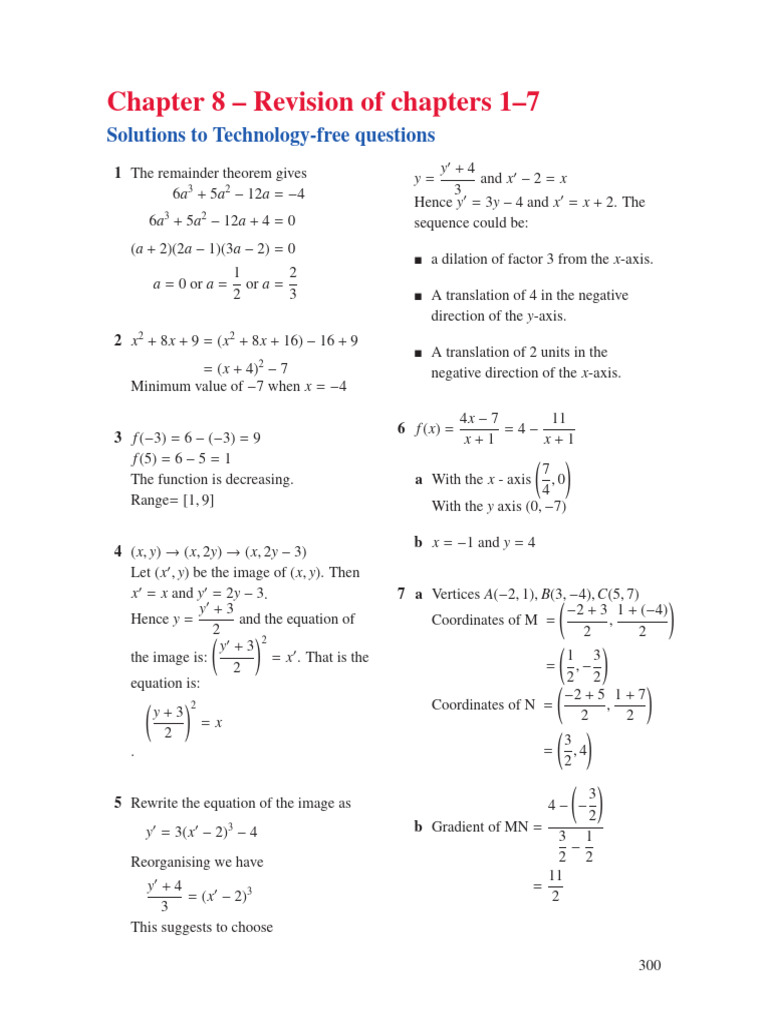 Cambridge Methods 1/2 - Chapter 8 Revision of 1 To 7 | Download Free ...