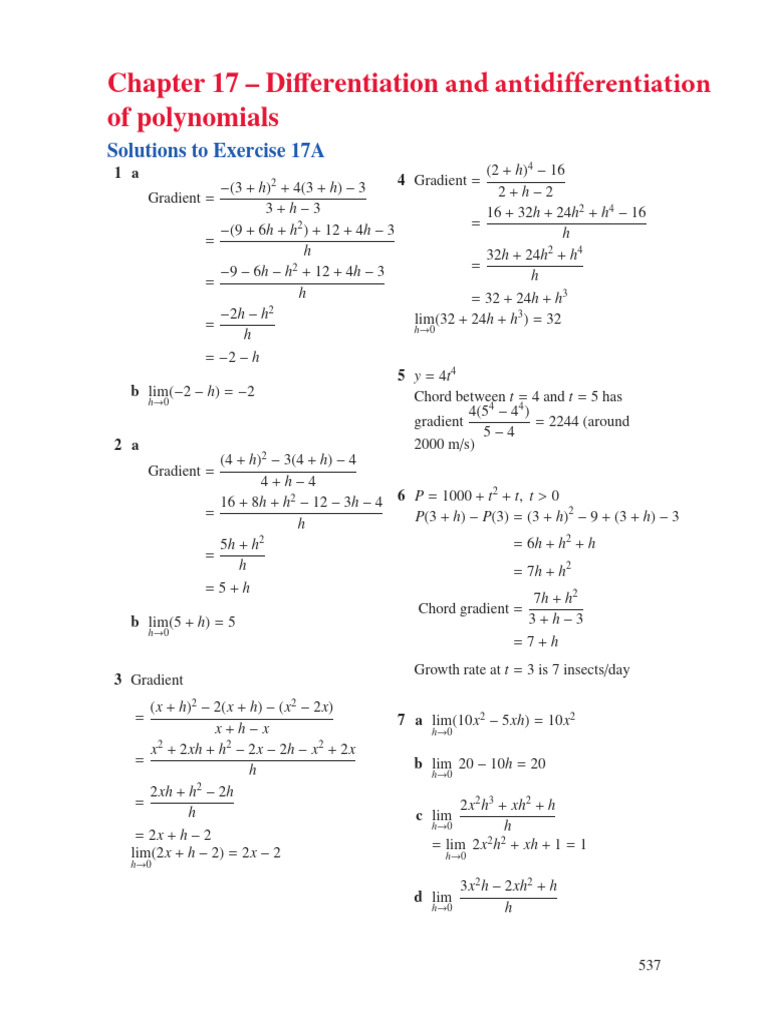 Cambridge Methods 12 Chapter 17 Differentiation And Antidifferentiation Pdf Elementary 9945