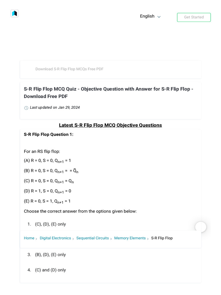 R-S Flip Flop Practical Questions | PDF | Electronic Engineering ...