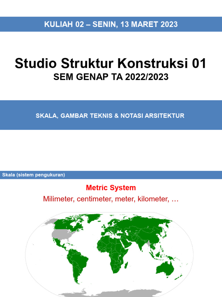 Skala dan Notasi Arsitektur 2023 | PDF