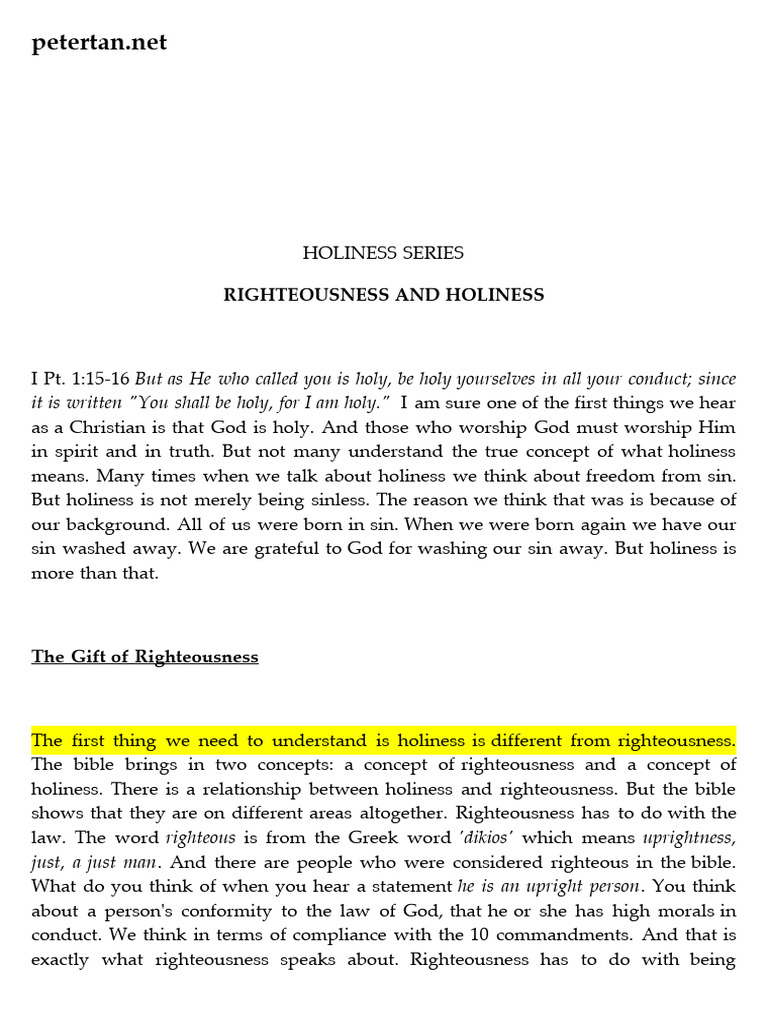 Holiness | PDF | Cain And Abel | Moses