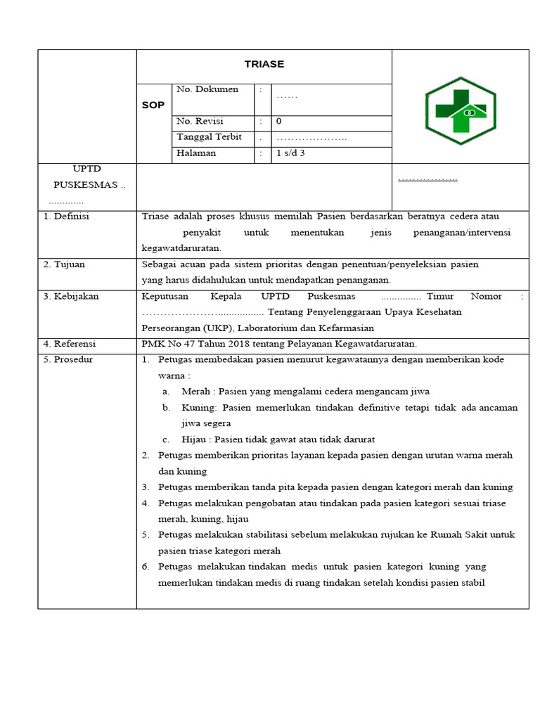 Sop Triase | PDF