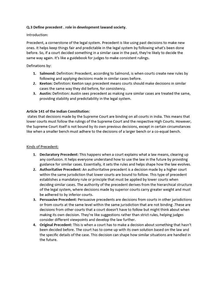 Precedent - q3 | PDF | Precedent | Governance