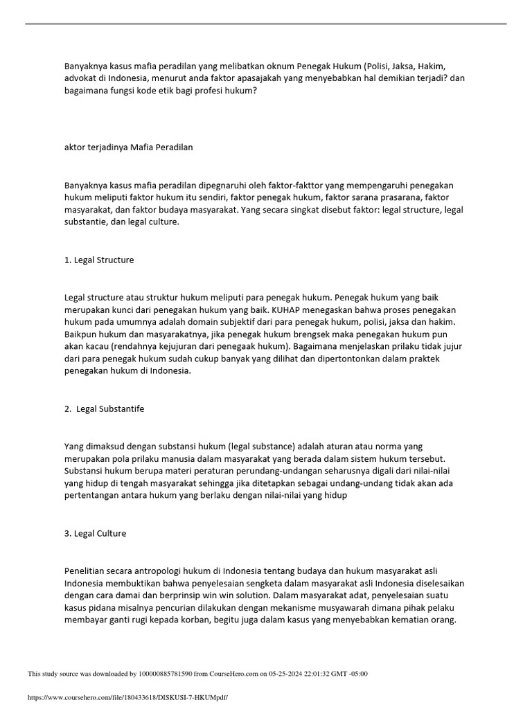 Mafia Peradilan dan Kode Etik Hukum | PDF