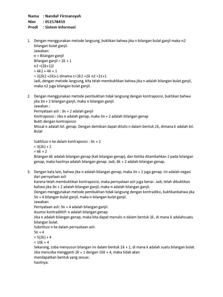 Diskusi 8 Pengantar Matematika | PDF | Seni & Disiplin Bahasa | Sains & Matematika