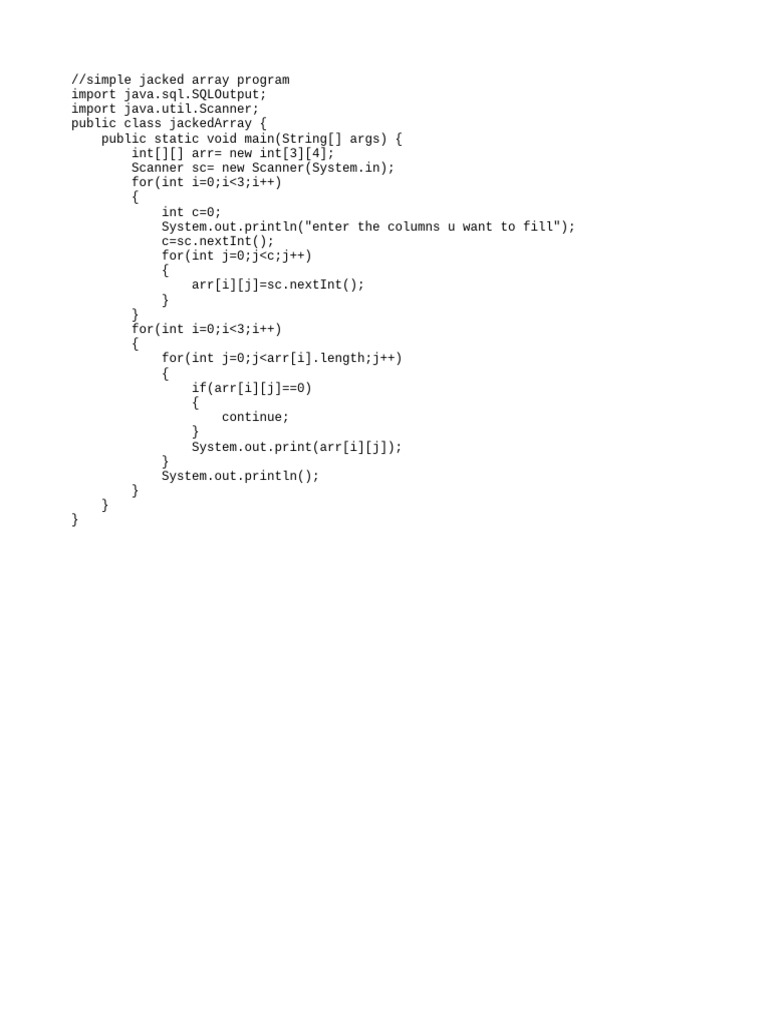 Simple Jacked Array | PDF | Computers | Technology & Engineering