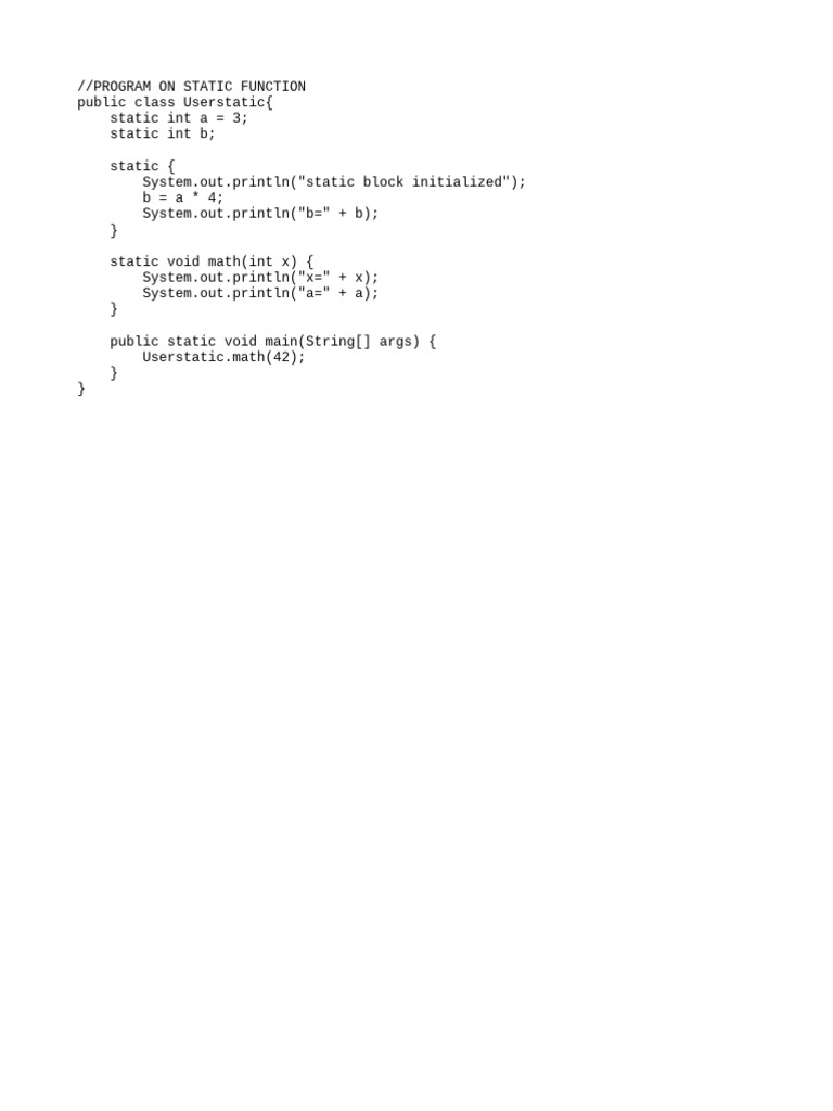 Static Function | PDF