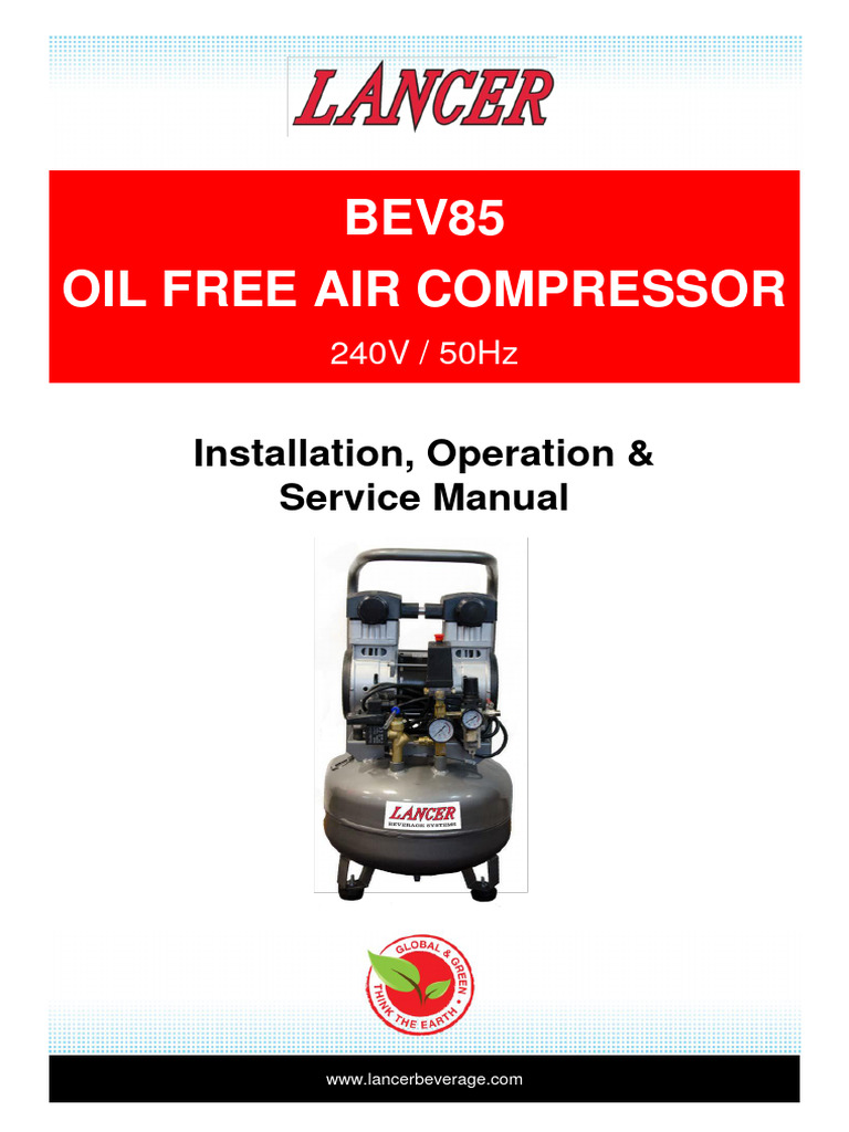 Air Compressor Lancer BEV85 Manual | PDF | Ac Power Plugs And Sockets | Valve