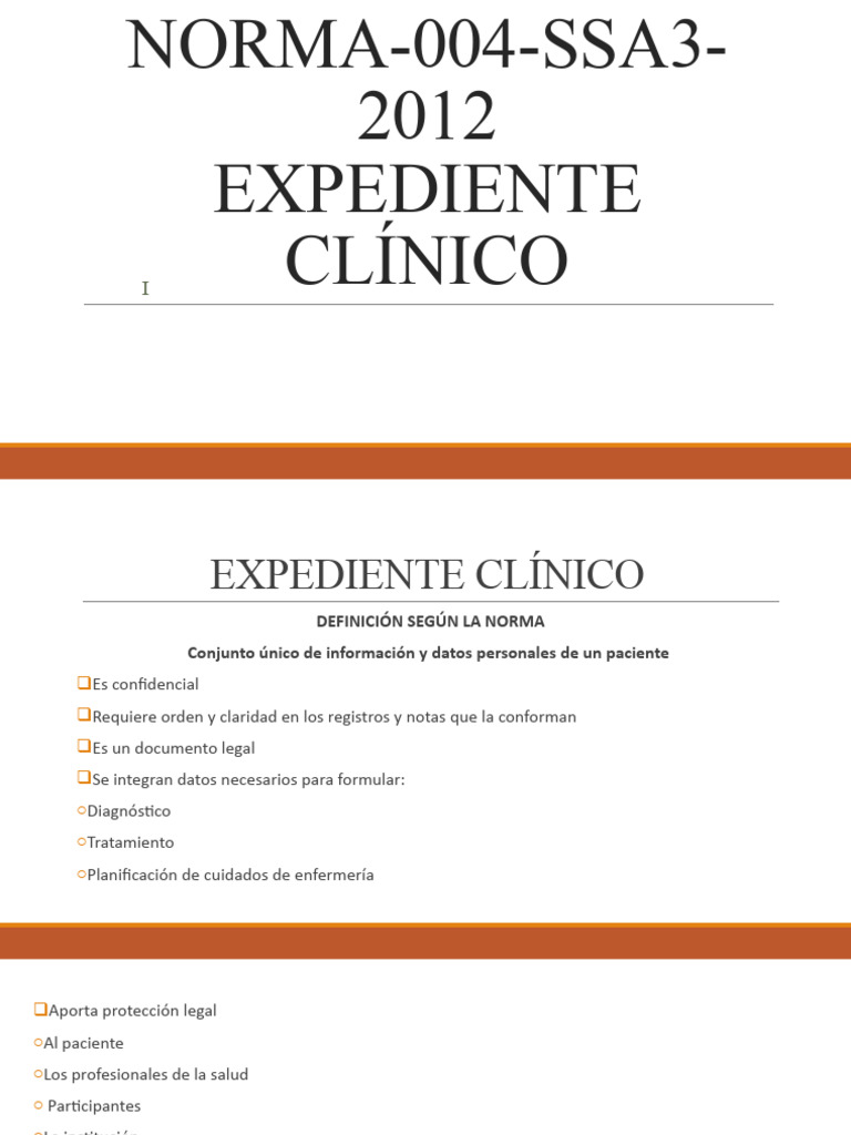 NORMA-004-SSA3-2012 | PDF | Enfermería | Historial médico