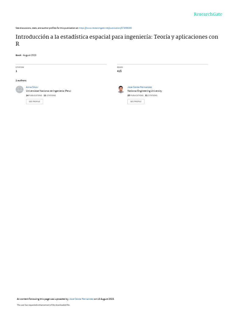 Introduccion A La Estadistica Espacial para Ingenieria Res | PDF | Análisis de regresión ...