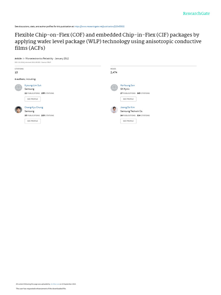 Flexible Chip-On-Flex COF and Embedded Chip-In-Fle | PDF ...