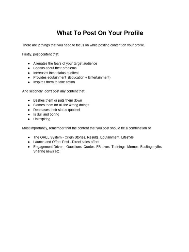 Effective Profile Posting Strategies | PDF