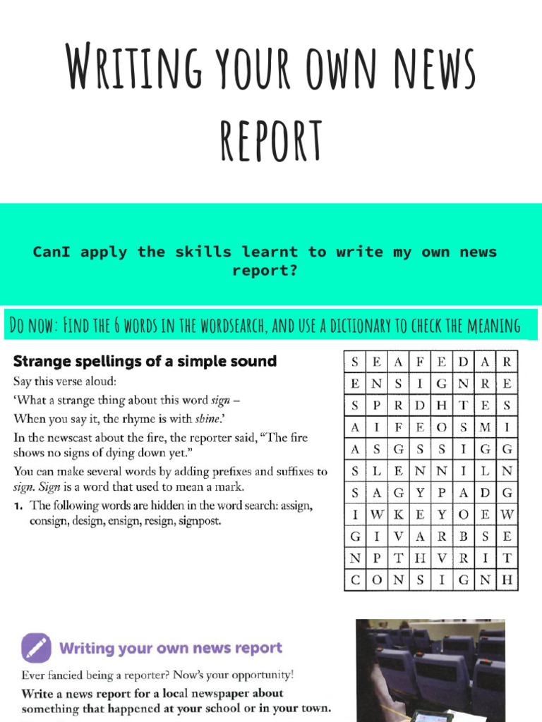 How to Write a News Report Guide | PDF | Career & Growth | Self-Improvement