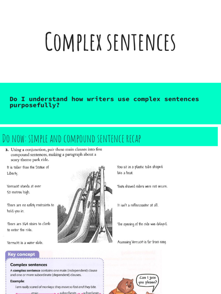 Complex Sentences | PDF | Language Arts & Discipline