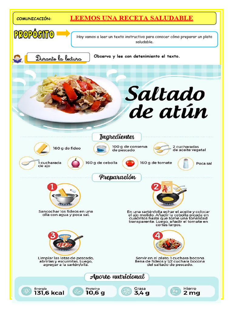 U2 S3 Ficha D3 Com Leemos Recetas Saludables | Descargar gratis PDF ... U2 S3 Ficha D3 Com Leemos Recetas Saludables | Descargar gratis PDF ...