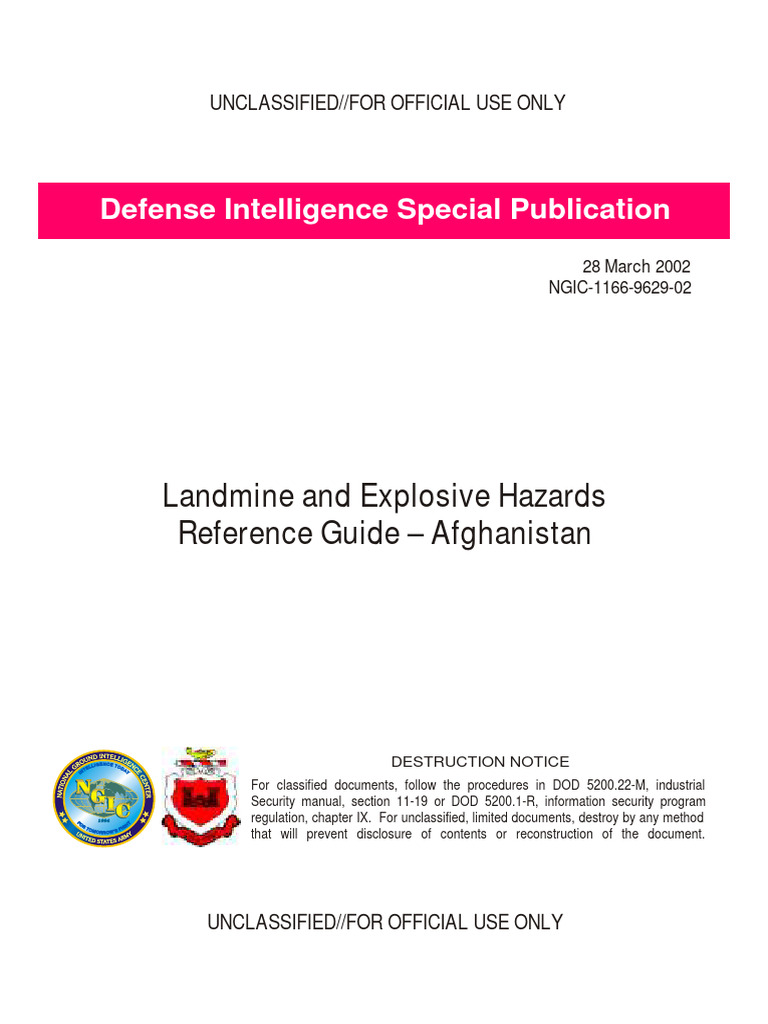 AFGANISTAN HAZARD LANDMINE AND EXPLOSIVE GUIDE | PDF | Land Mine ...