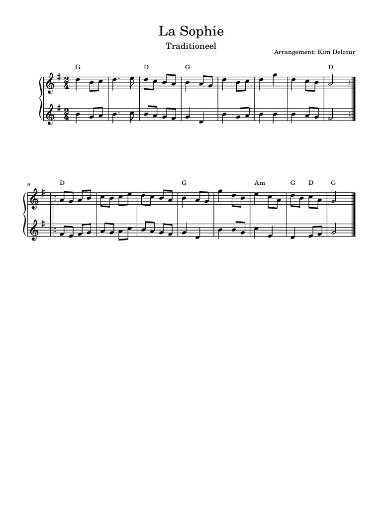 Arrangement of La Sophie by Kim Delcour | PDF