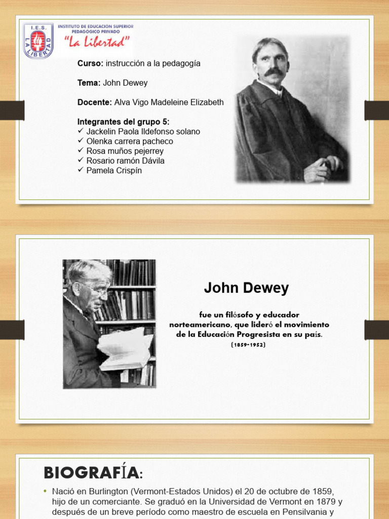 John Dewey Del Grupo 5 | PDF | John Dewey | Educación en artes liberales