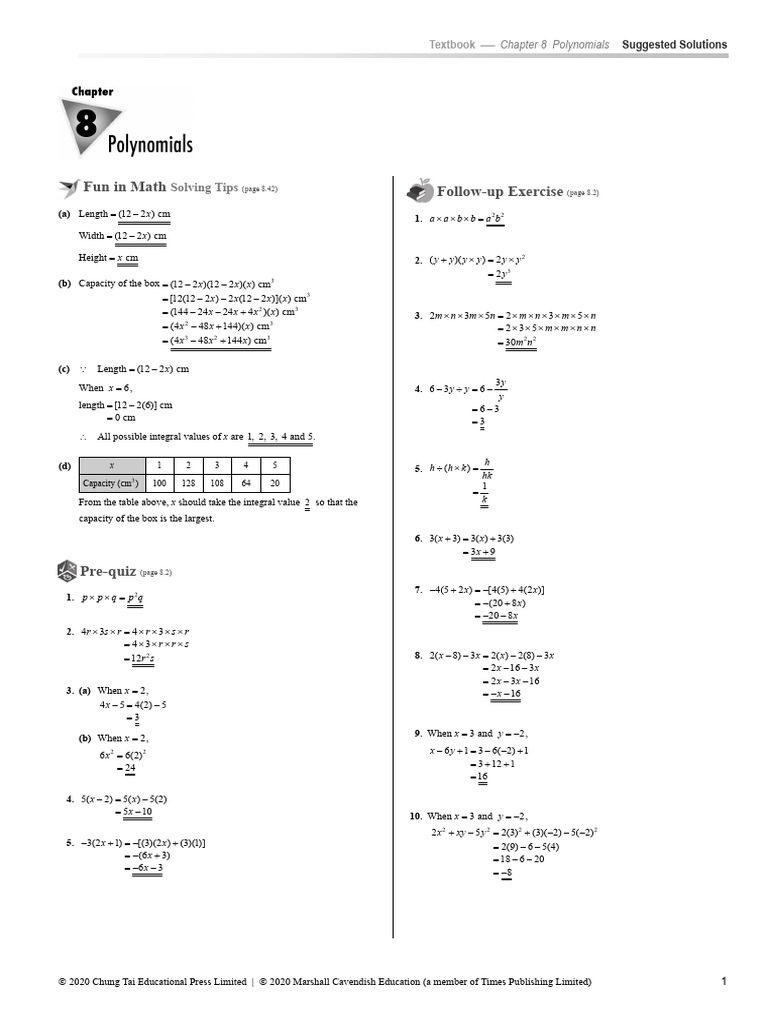 New effective Learning Mathematics 1B Chapter 8 Polynomial | PDF | Computational Science ...