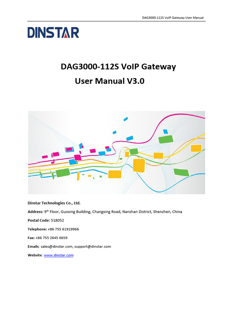 DAG3000 FXS Analog VoIP Gateway User Manual | PDF | Session Initiation Protocol | Computer Network