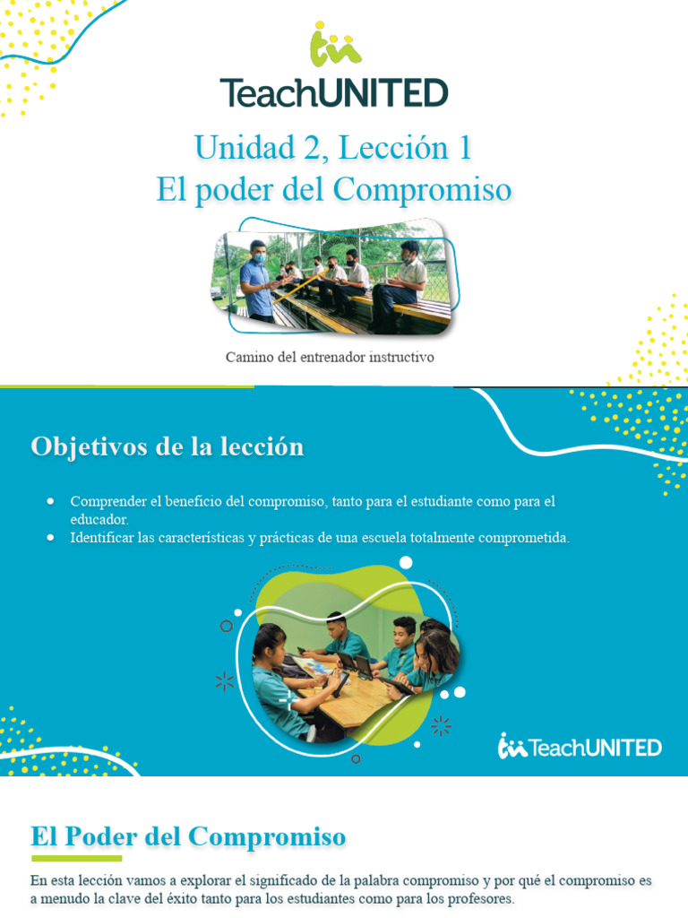 Unidad 2, Lección 1 El Poder Del Compromiso - EI | PDF | Aprendizaje ...