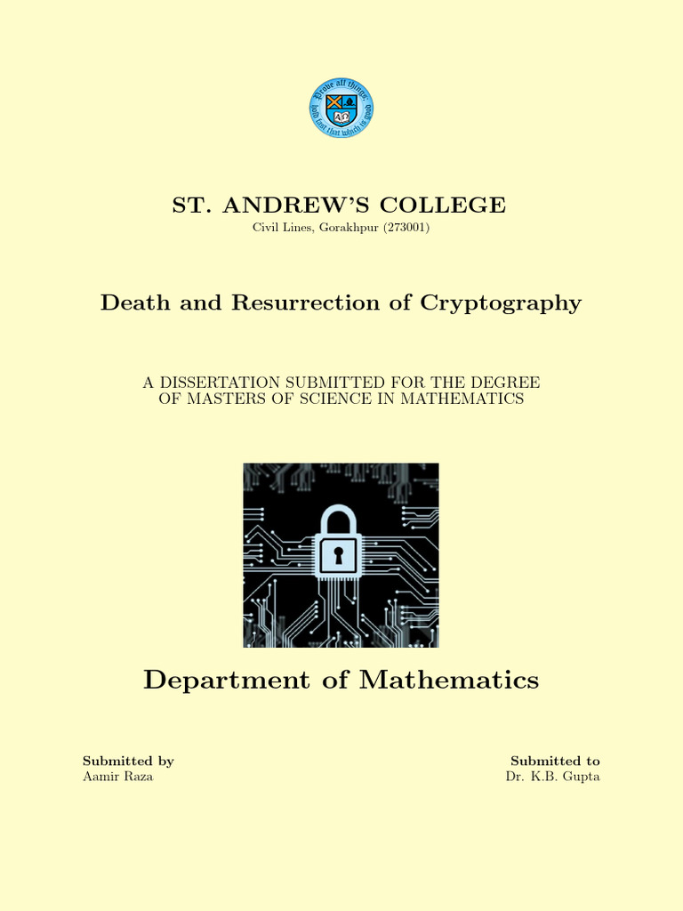 Cryptography's Evolution Dissertation | PDF