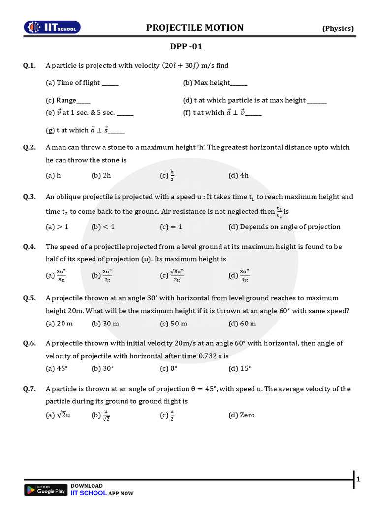 Iitschool | PDF | Physics | Physical Quantities