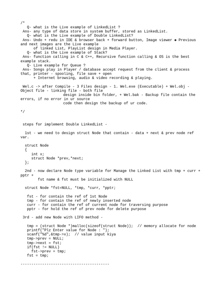 Double LinkList Implement Steps by Step On 25-9 | PDF | Computer File | Computer Programming