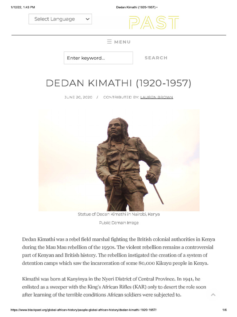 Dedan Kimathi | PDF