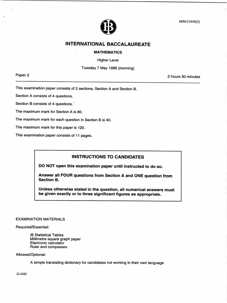 Mathematics Paper 2 HL | PDF