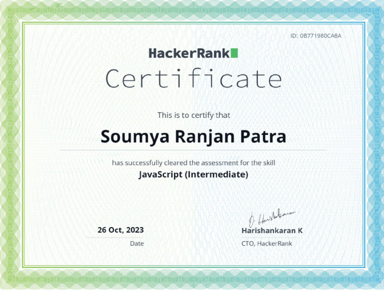 Javascript - Intermediate Certificate | PDF