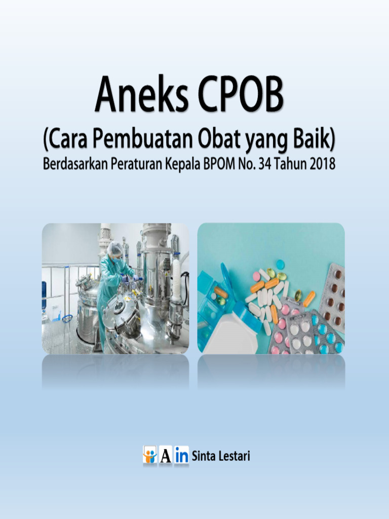 ANEKS 1 Pembuatan Obat Steril (CPOB PerBPOM 34 2018) | PDF