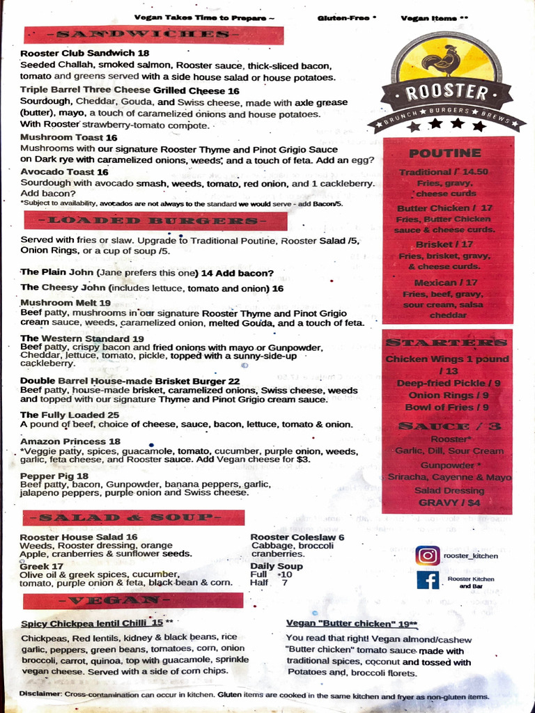 Roster Menu | PDF | Coleslaw | Foods